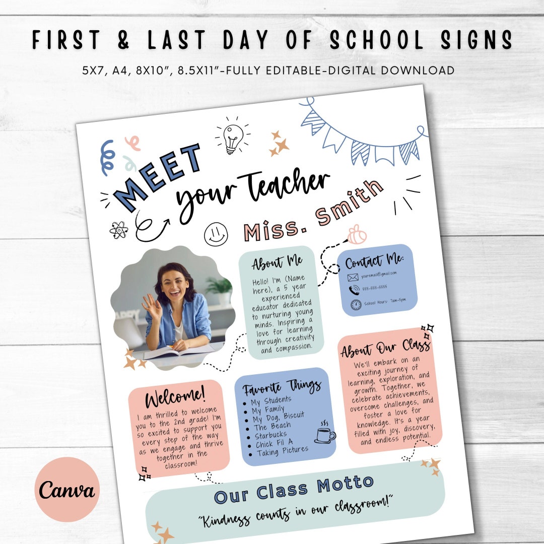 Meet the Teacher Editable, Meet Your Teacher Boho Template, Editable ...