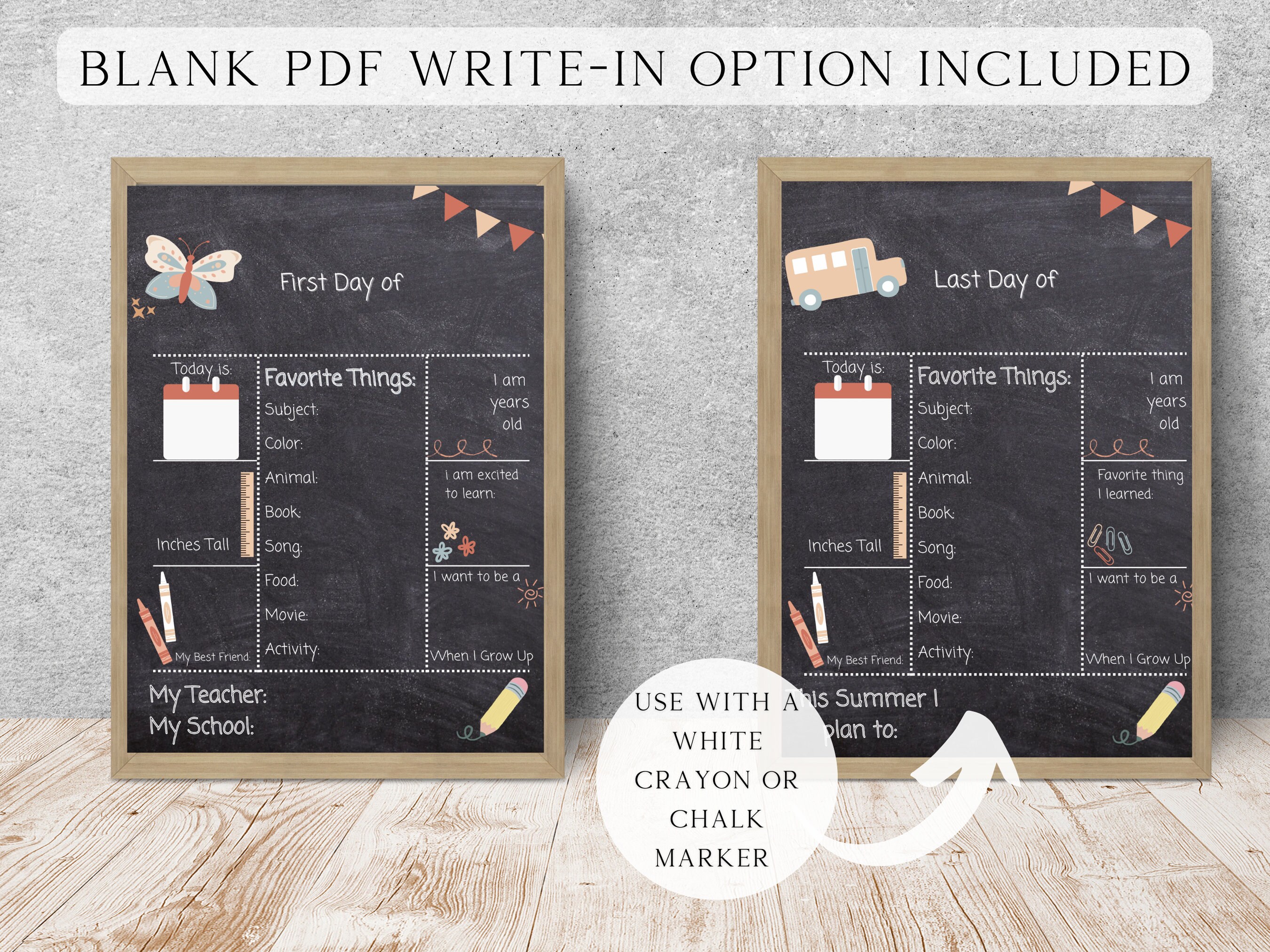 Printable Editable Back to School Sign First Day of School - Etsy