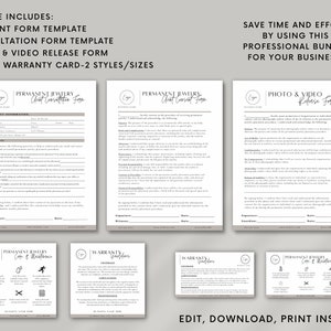 Permanent Jewelry Business Starter Kit, Permanent Jewelry Consent Forms ...
