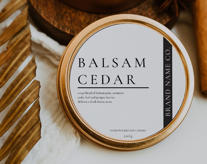 Round Candle Label Template, Printable Circle Candle Label, Editable ...