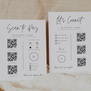 QR Code Sign Template, Social Media Sign Template, Small Business Sign ...