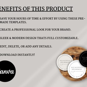 Round Candle Label Template, Editable Candle Lid Sticker Label, Pre ...