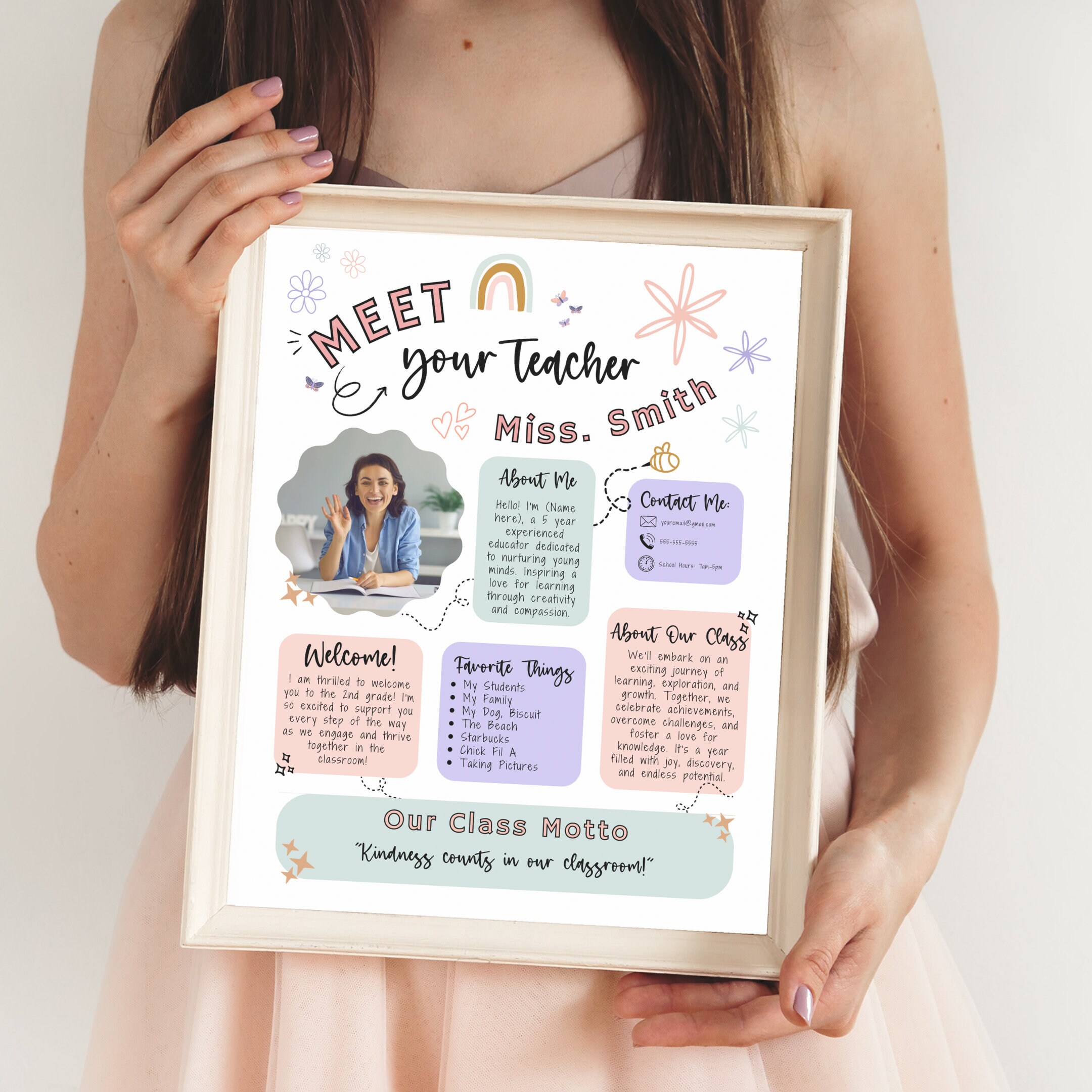Meet the Teacher Template, Back to School Flyer, Teacher Introduction ...
