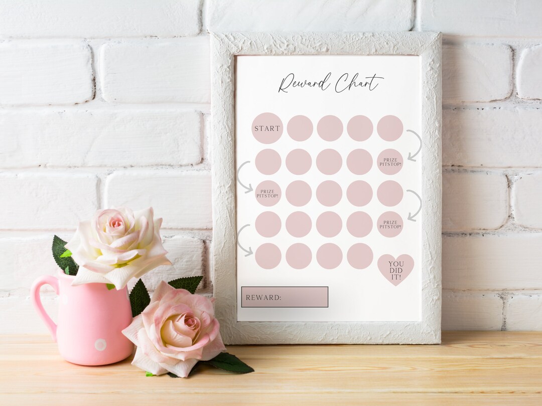 Printable Adult Reward Chart, Pink Behavior Chart, Daily Chore Chart ...