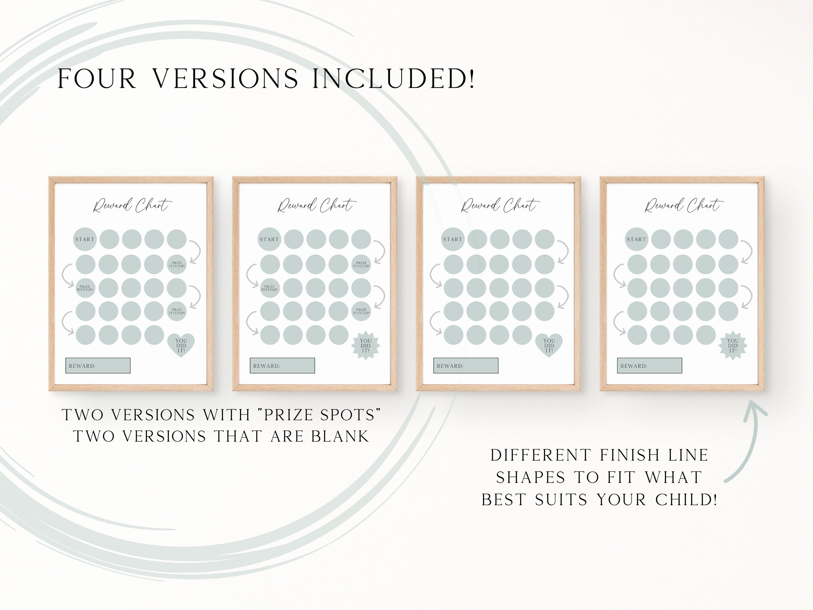 Printable Minimal Reward Chart, Printable Green Behavior Chart, Daily ...