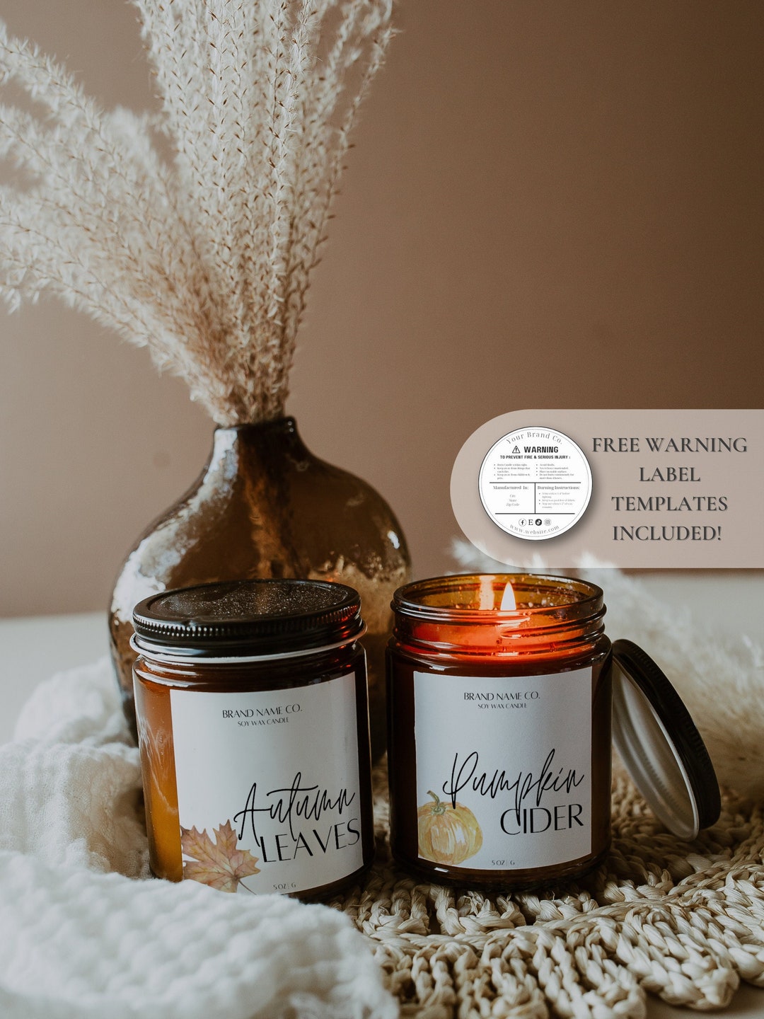 Fall Candle Label Template Editable Candle Label Design - Etsy