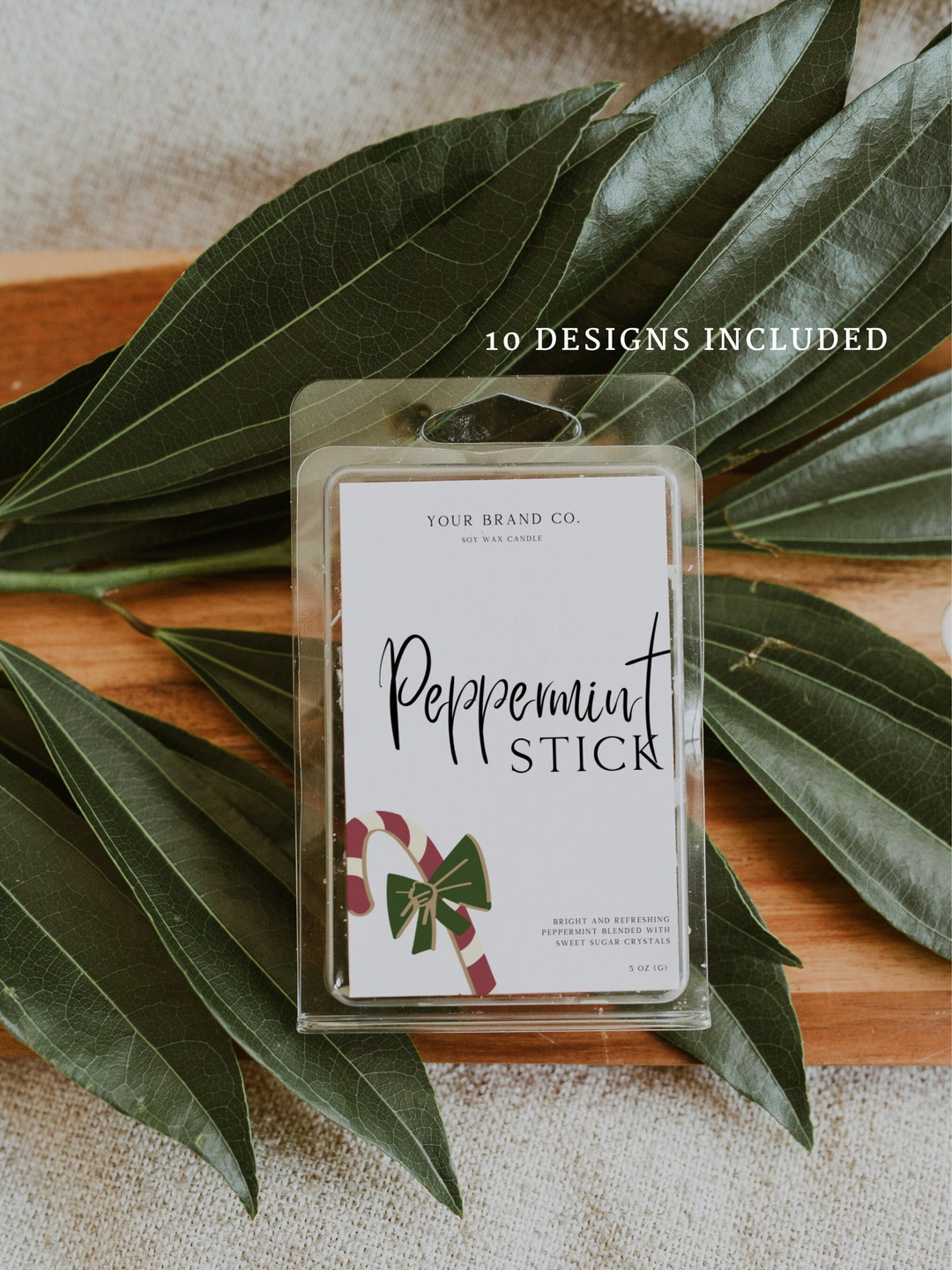 Holiday Wax Melt Label Template Editable Canva, Christmas Wax Melt ...