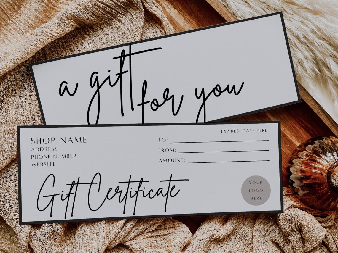 Gift Certificate Template Printable Gift Voucher Editable - Etsy