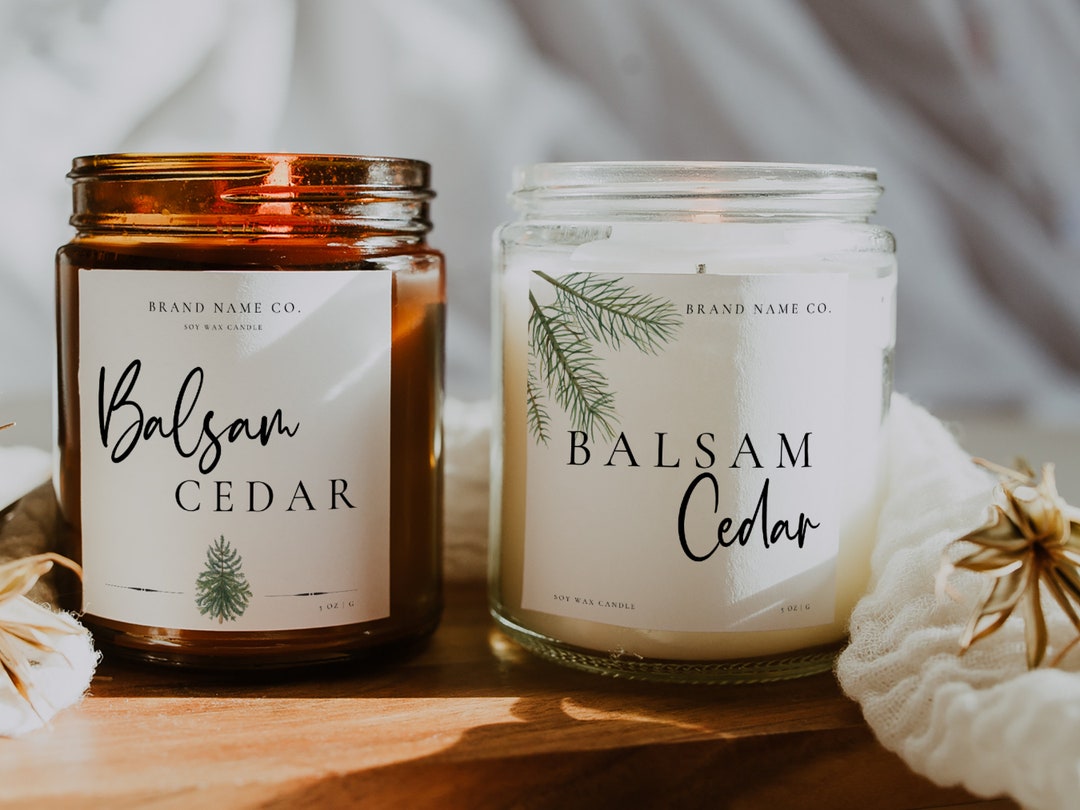 Holiday Candle Label Template, Editable Candle Label Design, Christmas ...