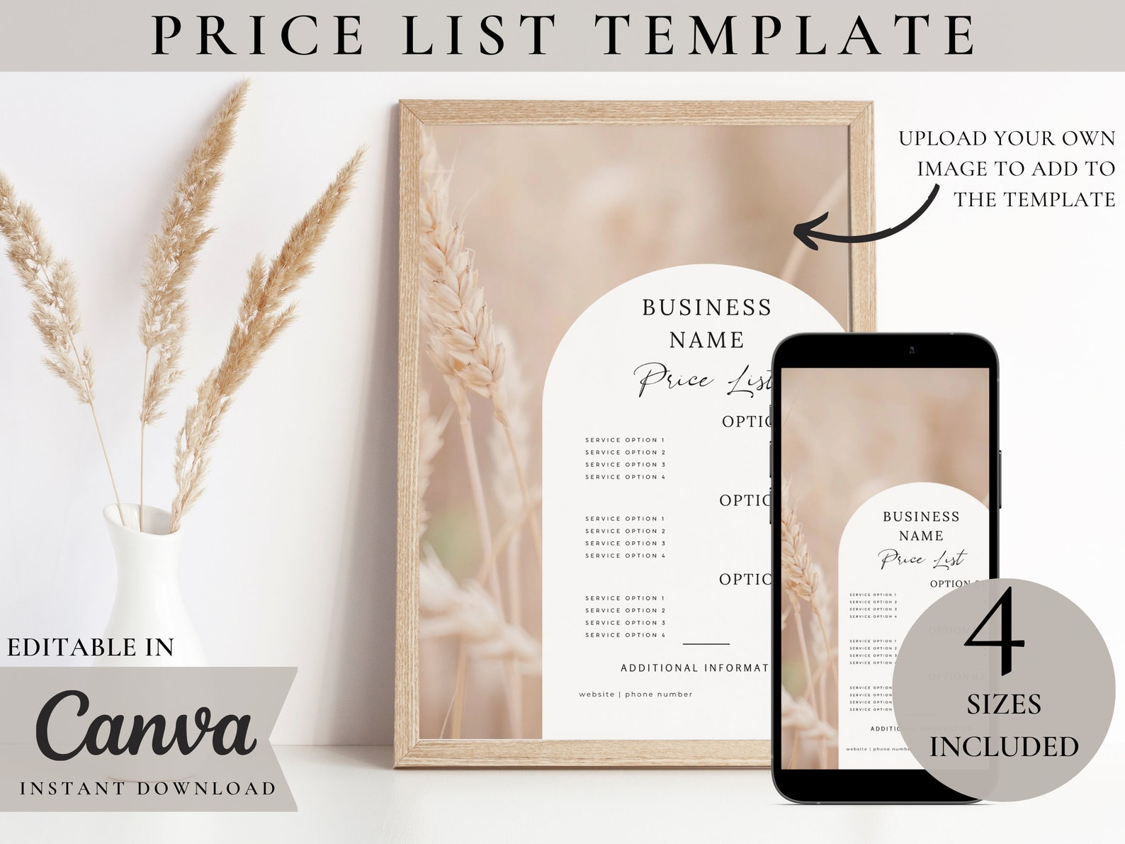Editable Price List Template Canva, Printable Spa Salon Price List ...