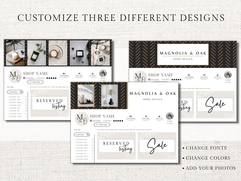 Etsy Banner Template Editable in Canva, Etsy Photo Cover Template, Etsy Shop Graphic, Branding ...
