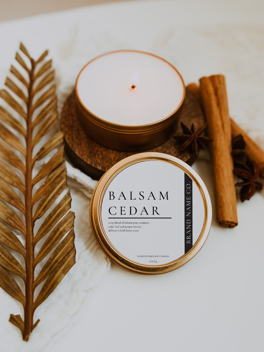 Round Candle Label Template, Editable Candle Lid Sticker Label, Pre ...