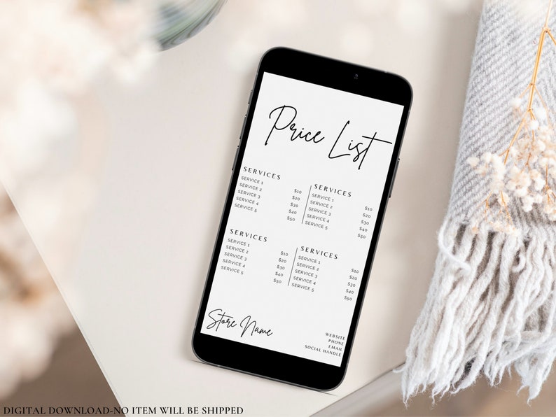 Price List Sign Editable Price List Sign Printable Beauty - Etsy