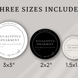 Round Candle Label Template, Editable Candle Lid Sticker Label, Pre ...