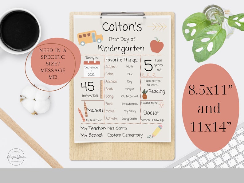 Printable Editable Back to School Sign First Day of School - Etsy