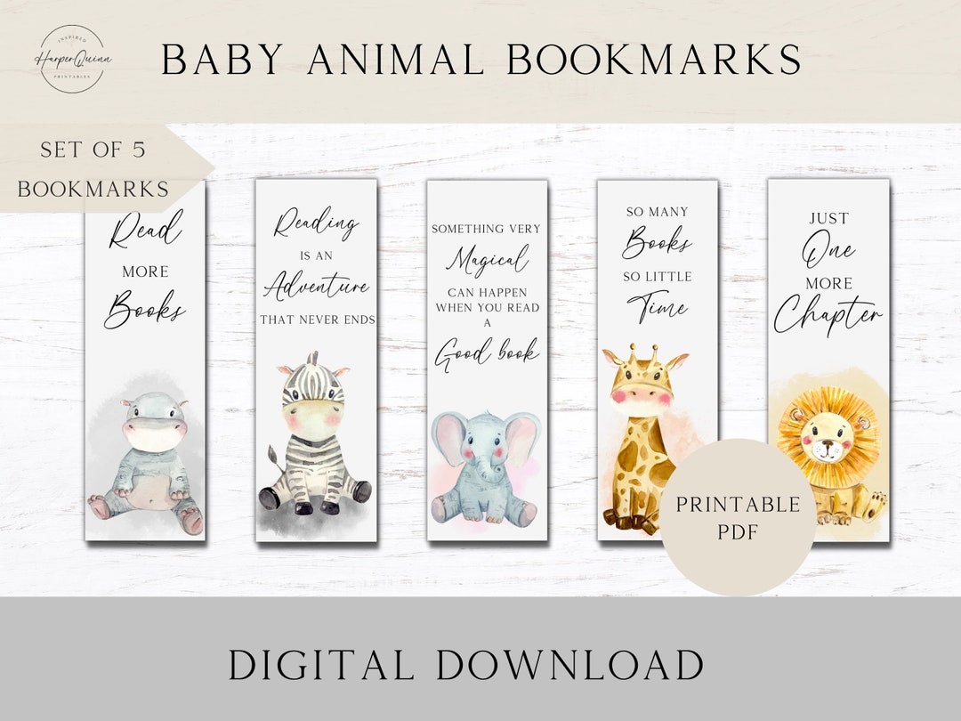 Printable Bookmarks for Kids, Animal Bookmarks, Cute Bookmarks ...