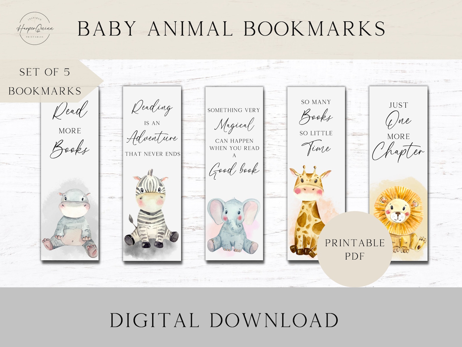 Printable Bookmarks for Kids Animal Bookmarks Cute - Etsy