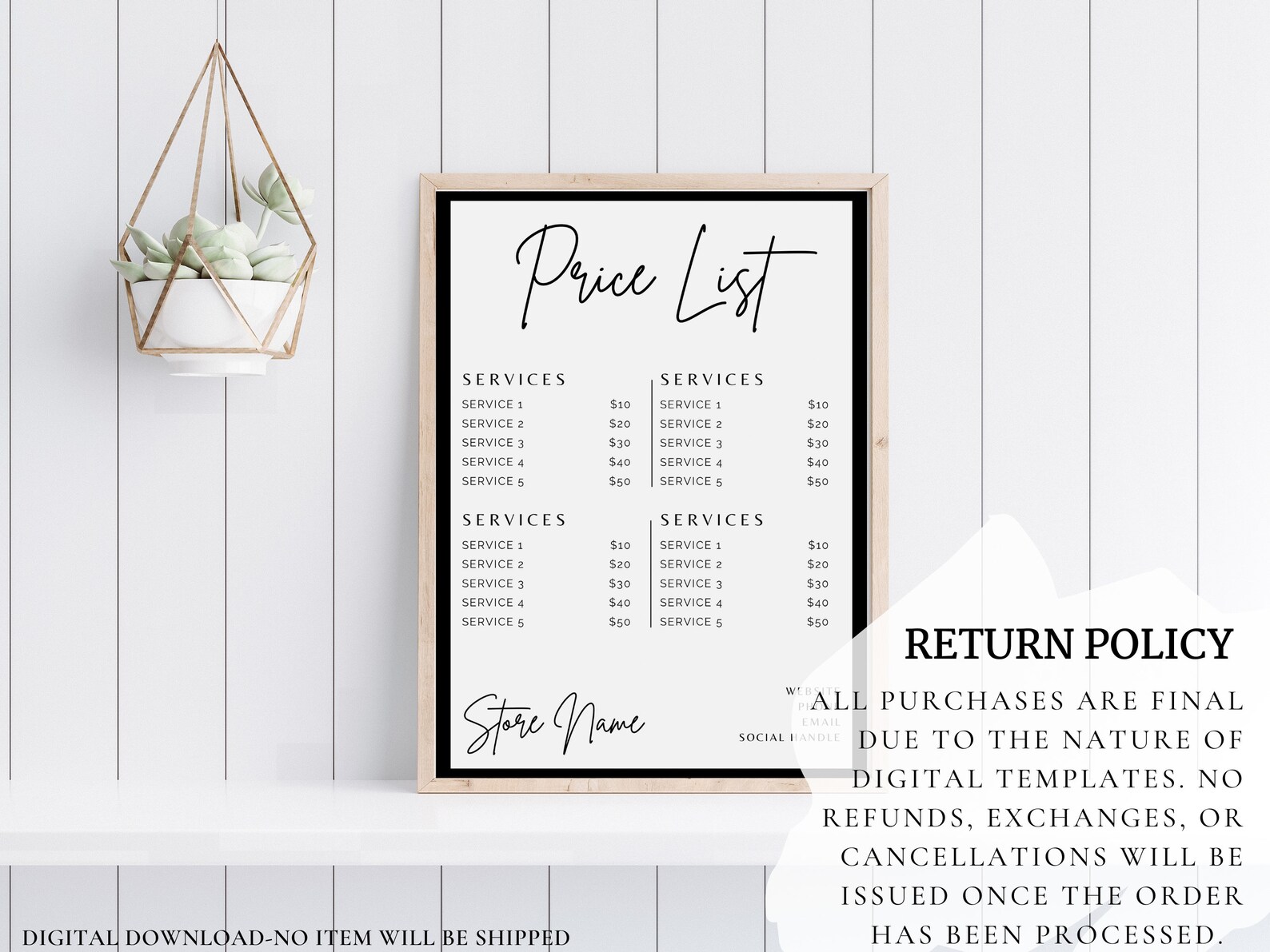 Price List Sign Editable Price List Sign Printable Beauty - Etsy
