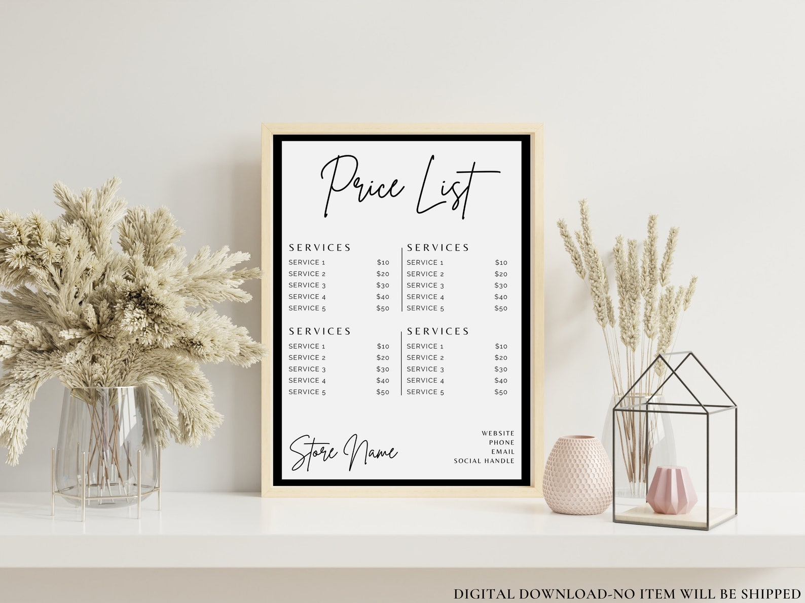 Price List Sign Editable Price List Sign Printable Beauty - Etsy