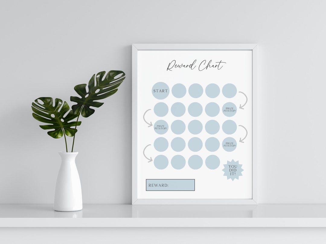 Printable Minimal Blue Reward Chart Blue Behavior Chart - Etsy Canada