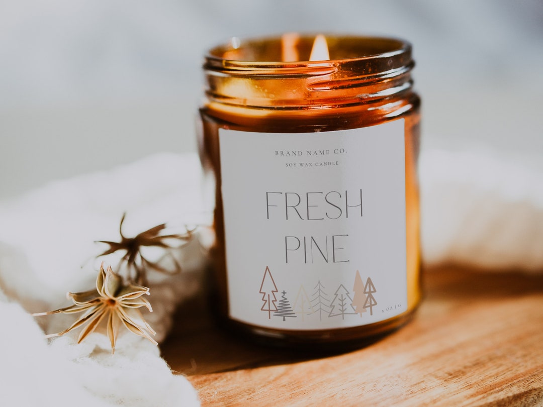 Holiday Candle Label Template, Editable Candle Label Design, Christmas ...