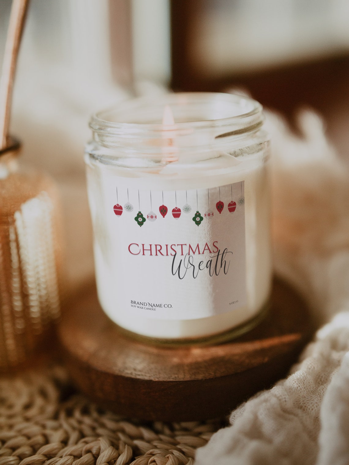 Holiday Candle Label Template Editable Candle Label Design - Etsy