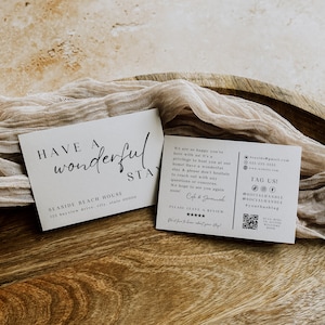 Airbnb Host Editable Welcome Card for Guests Airbnb Host Thank You Card ...