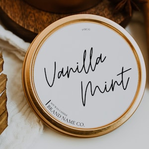 Round Candle Label Template, Editable Candle Lid Sticker Label, Pre ...