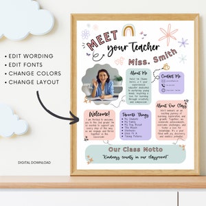Meet the Teacher Template, Back to School Flyer, Teacher Introduction ...