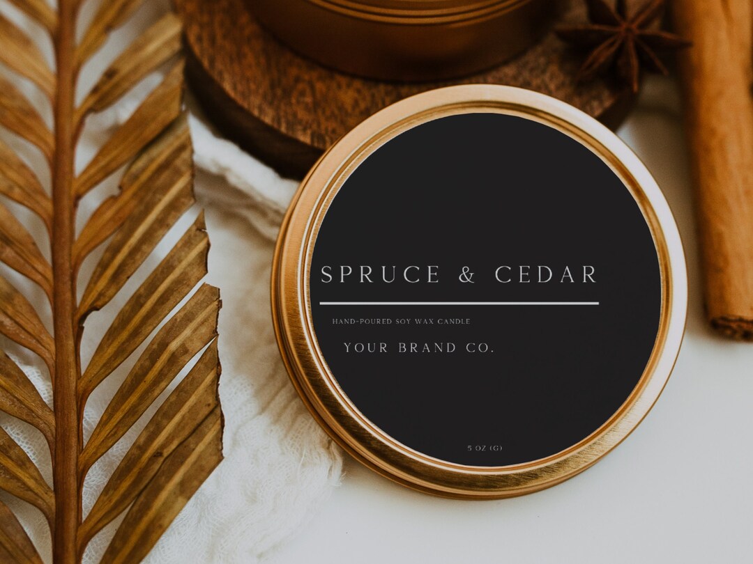 Round Candle Label Template, Editable Candle Lid Sticker Label, Pre ...