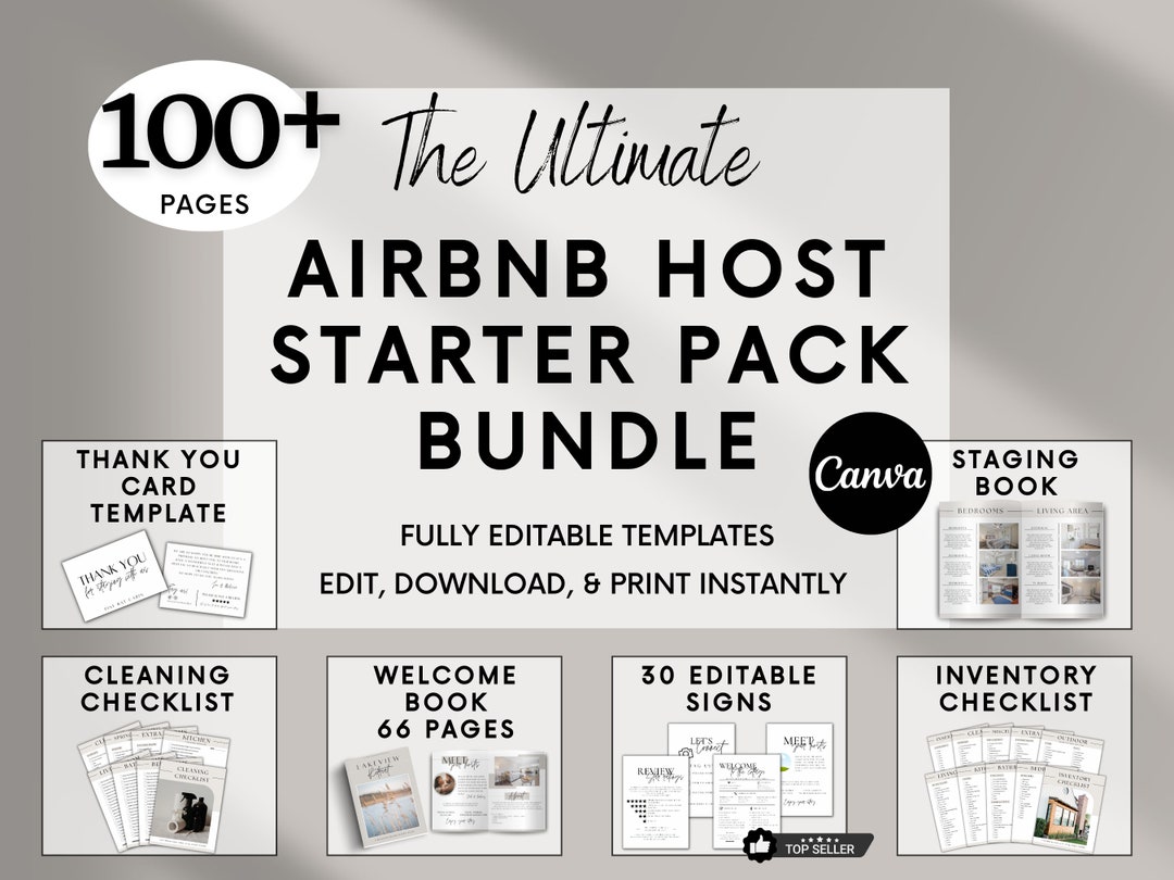 Airbnb Host Bundle Template Airbnb Sign Editable Welcome Book Airbnb Template Airbnb Cleaning ...