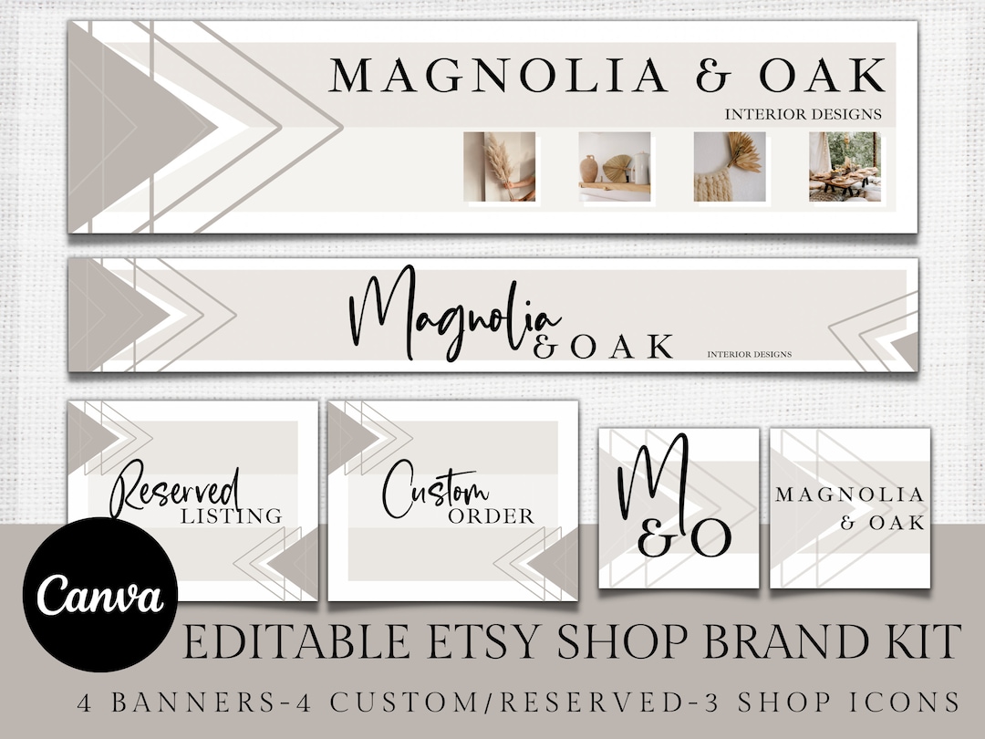 Etsy Shop Banner Kit Template, Editable Etsy Shop Kit Set, Etsy Shop ...
