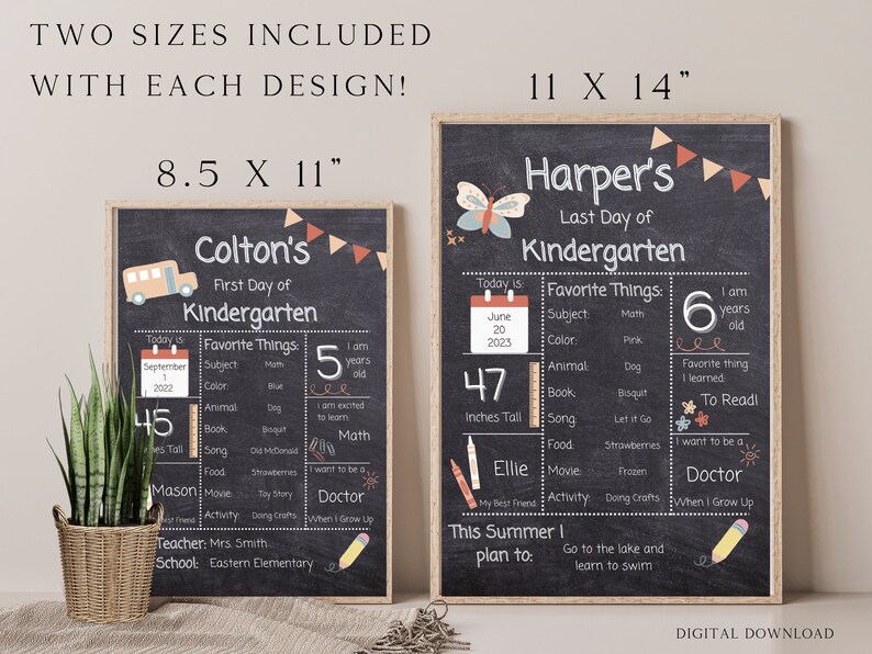 Printable Editable Back to School Sign First Day of School - Etsy