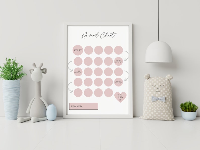 Printable Adult Reward Chart Pink Behavior Chart Daily Chore - Etsy