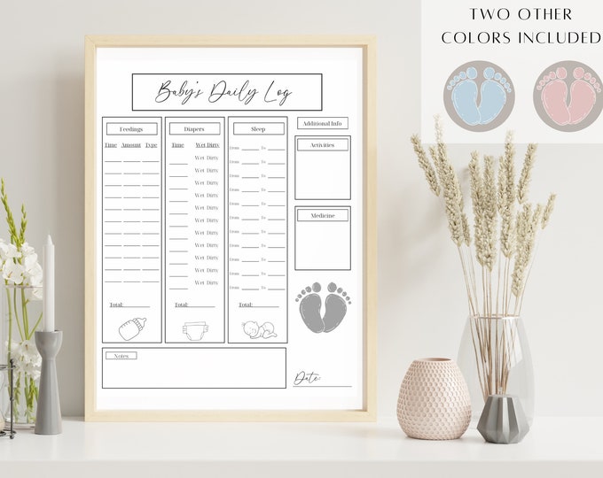 EDITABLE Baby Daily Log, Infant Daily Log, Toddler Daily Report, Baby ...
