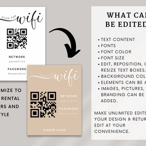 Airbnb Welcome Sign, Editable Airbnb Sign Template, Wifi Password Sign ...