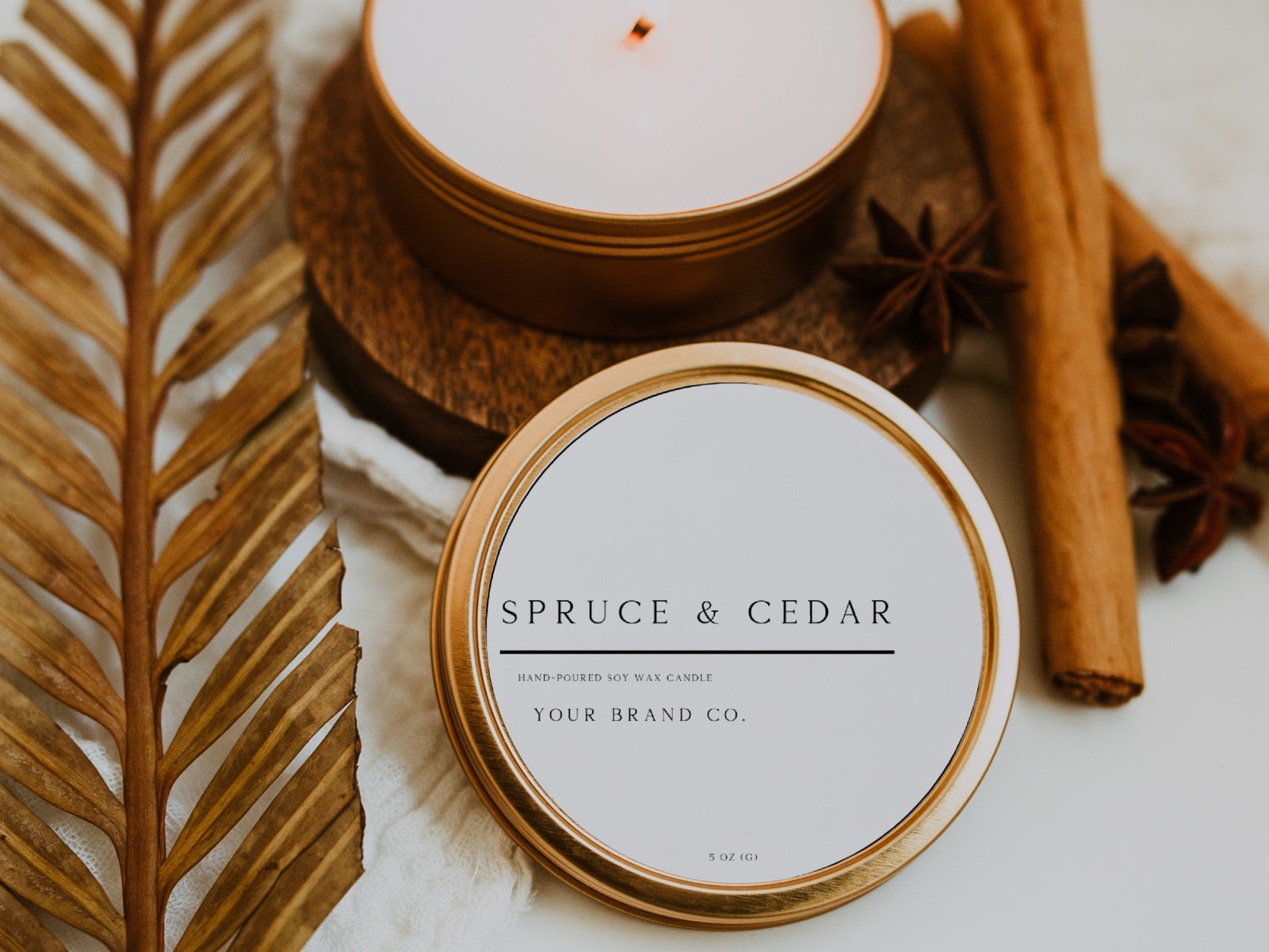 Round Candle Label Template, Editable Candle Lid Sticker Label, Pre ...