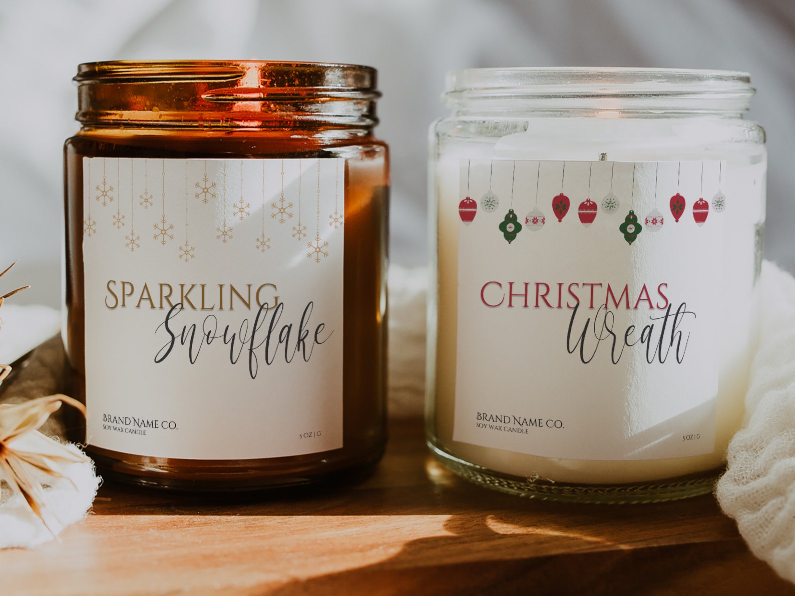Holiday Candle Label Template Editable Candle Label Design - Etsy