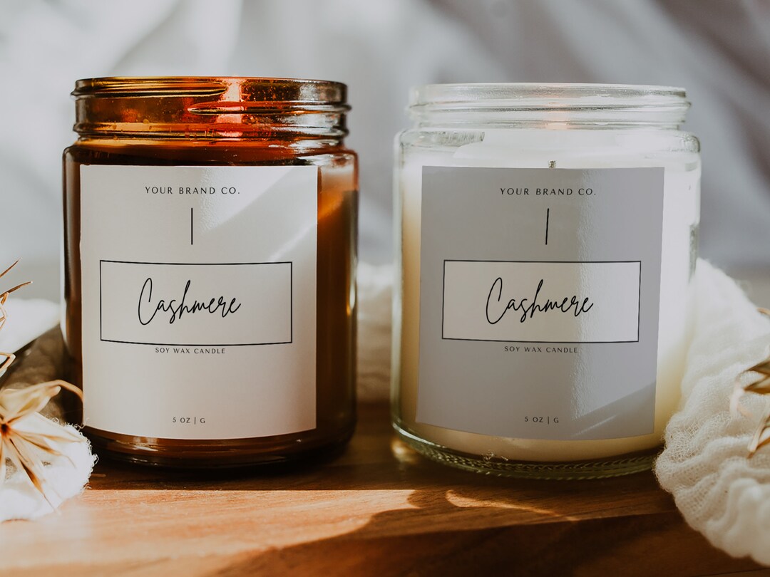 Modern Candle Label Template, Editable Candle Label Design, Minimal ...