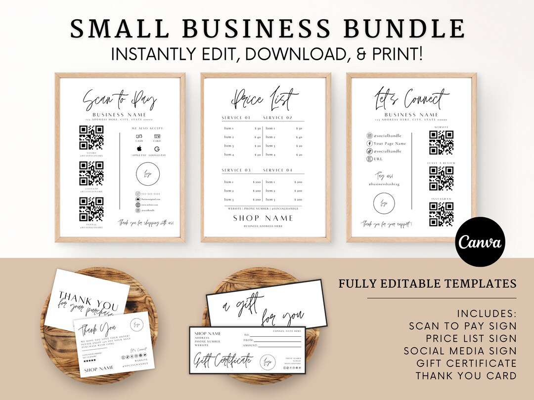 Craft Show Bundle QR Code Sign Template Craft Fair Template Small ...