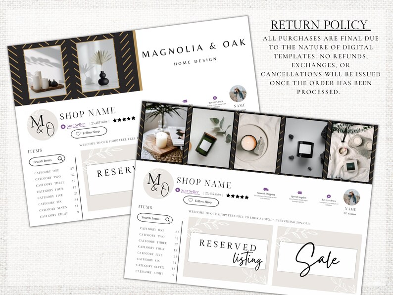 Etsy Banner Template Editable in Canva, Etsy Photo Cover Template, Etsy ...