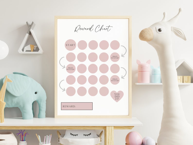 Printable Adult Reward Chart Pink Behavior Chart Daily Chore - Etsy