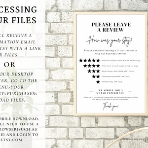 5 Star Rating Explanation Sign Template, Editable Airbnb Star Rating ...