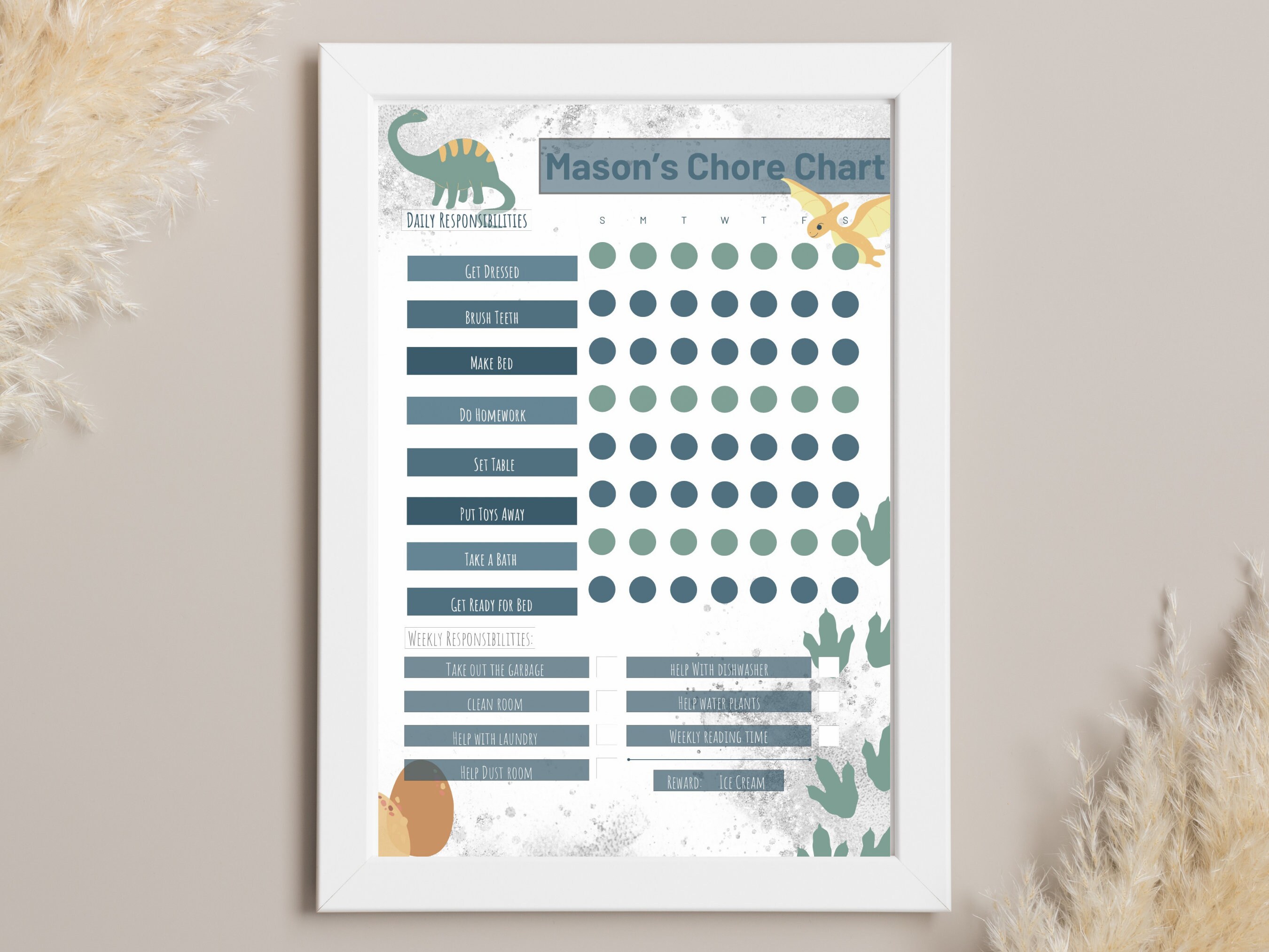 EDITABLE Dinosaur Chore Chart Printable Reward Chart - Etsy Australia