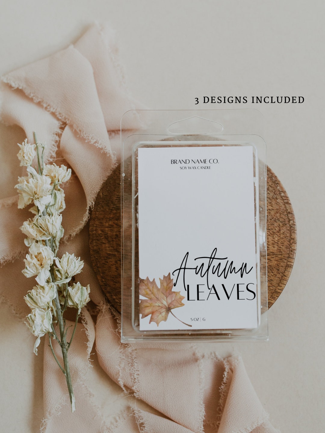 Fall Wax Melt Label Template Editable Canva, Custom Wax Melt Label ...
