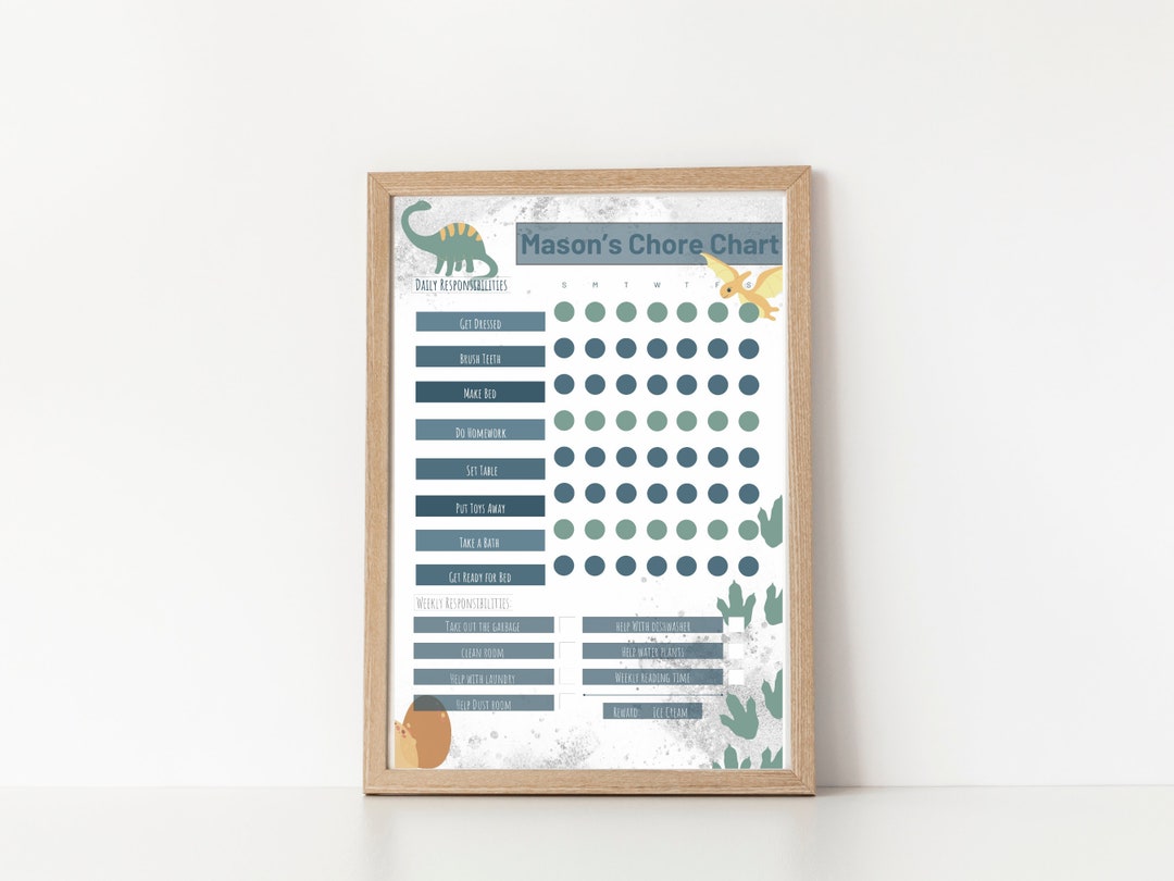 EDITABLE Dinosaur Chore Chart Printable Reward Chart - Etsy Hong Kong