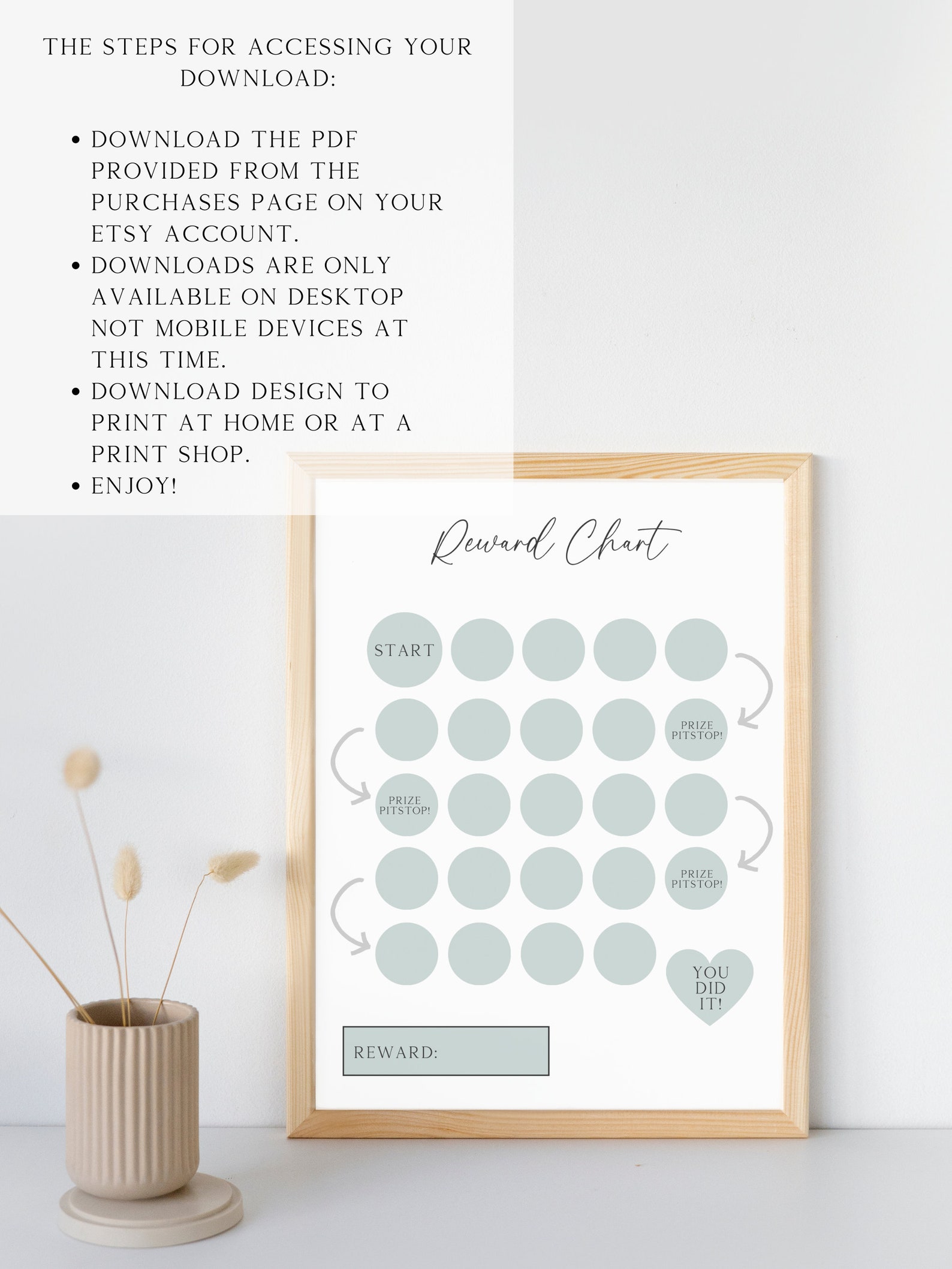 Printable Minimal Reward Chart, Printable Green Behavior Chart, Daily ...