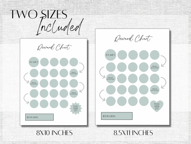 Printable Minimal Reward Chart Printable Green Behavior - Etsy