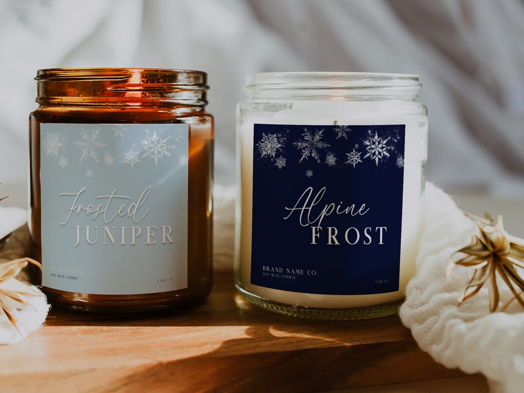 Winter Candle Label Template, Editable Candle Label Design, Christmas ...