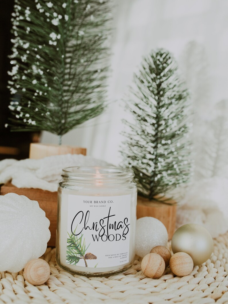 Holiday Candle Label Template Editable Candle Label Design - Etsy